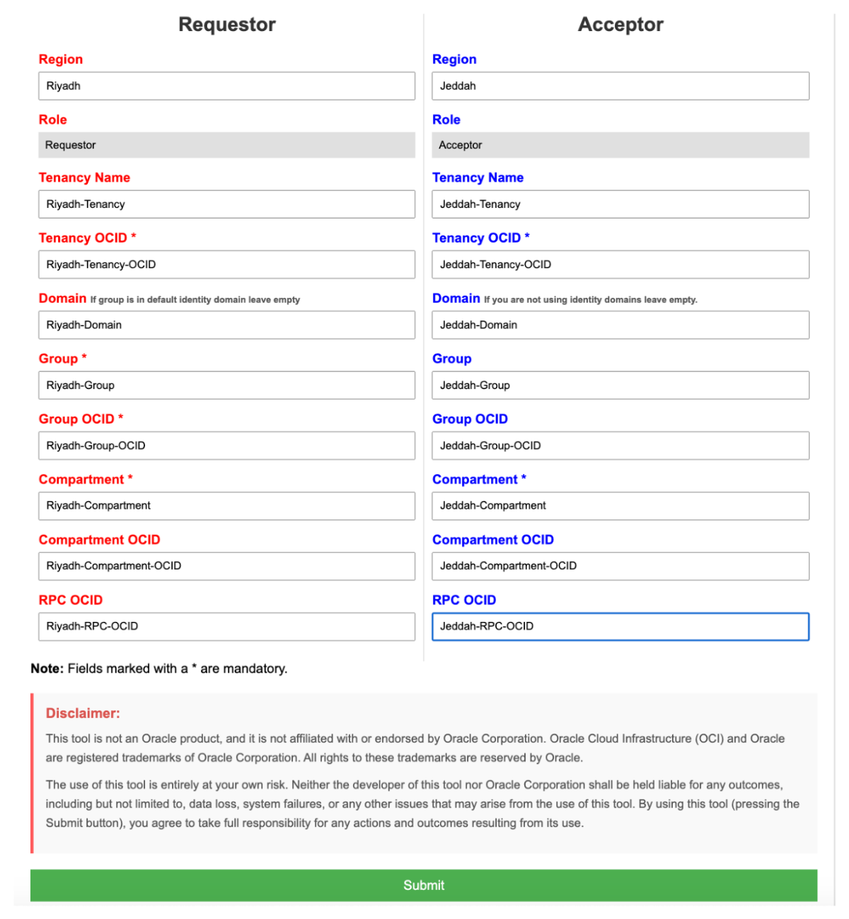 Set up an RPC connection between two Tenants and two DRG - Iwan